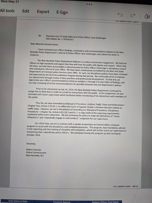 Police Chief Robert Gazzola – New Rochelle Police Abuse